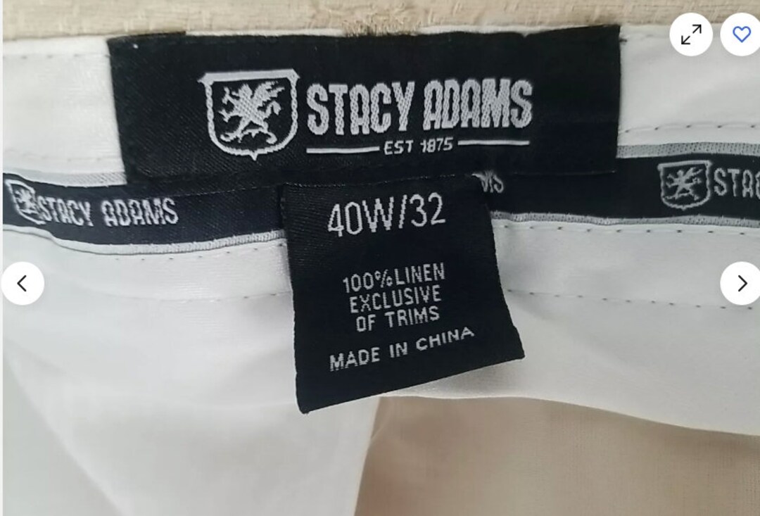 Stacy Adams Beige 100% Linen Pants 40x32(40x31) Men Business Casual ...