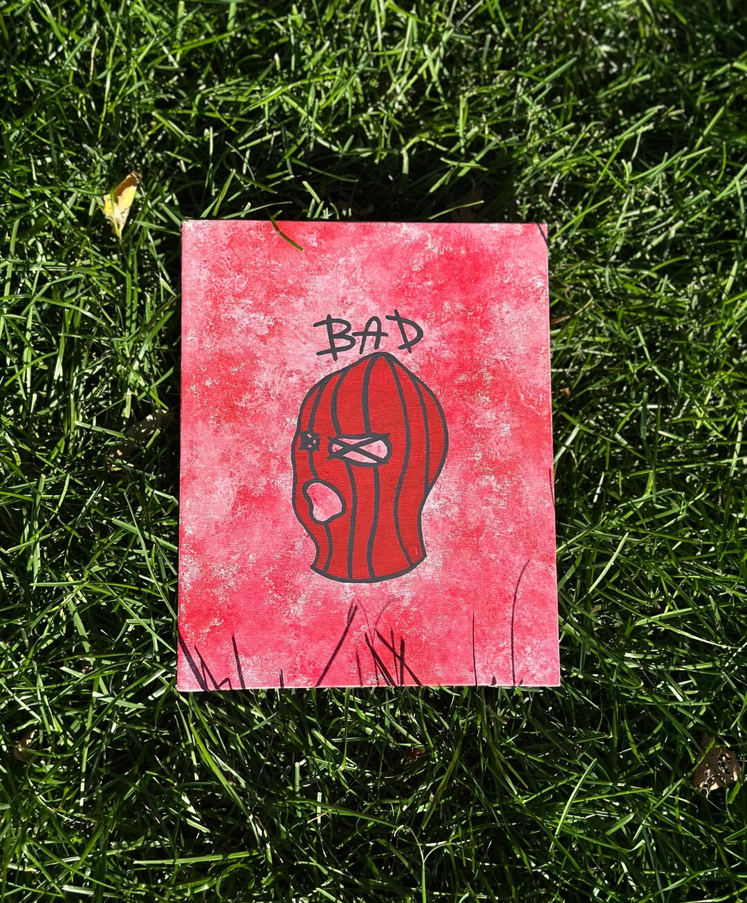 Red Ski Mask Painting for Bedroom Decor, Living Room Decor, Game Room ...