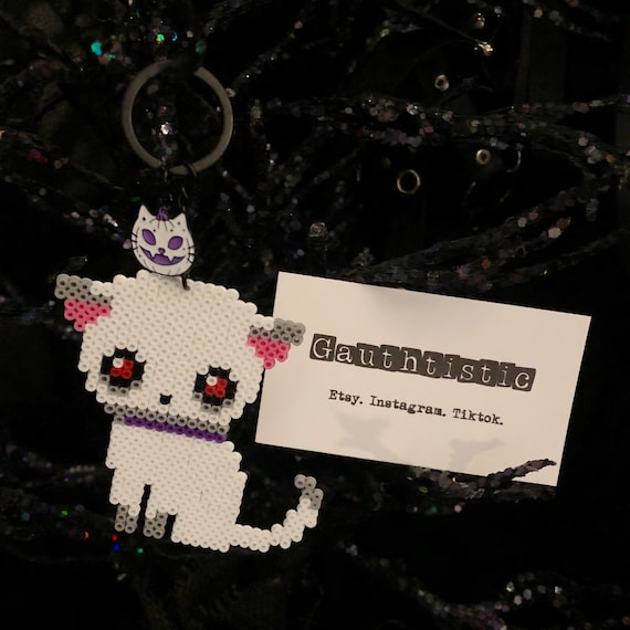 Demon Cat Perler Keychain | Etsy