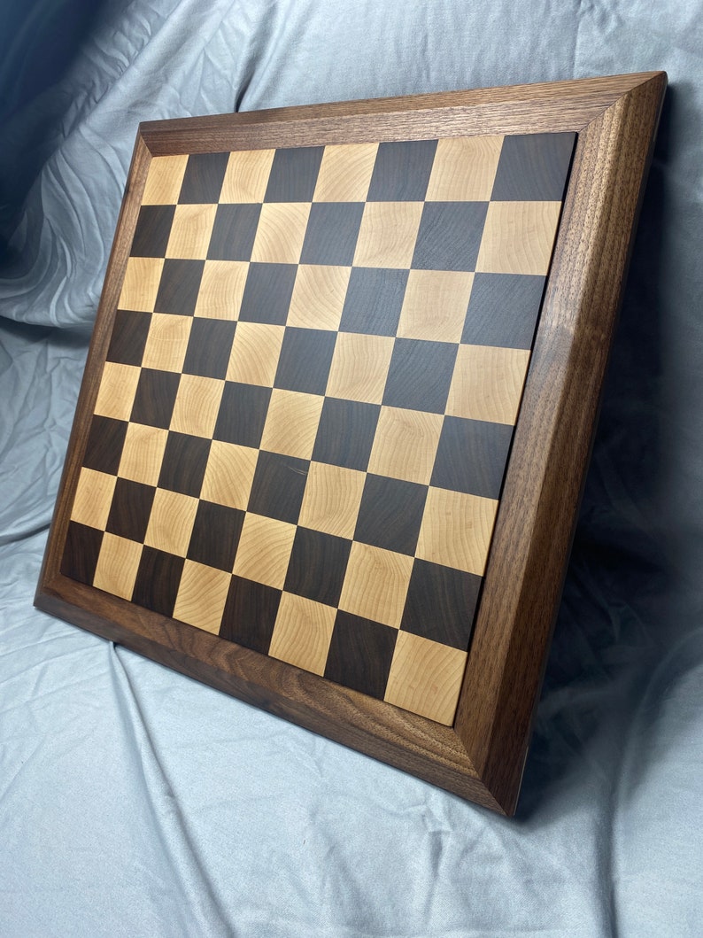 Handmade Walnut and Maple Chess Board: 14" Playing Area - Etsy