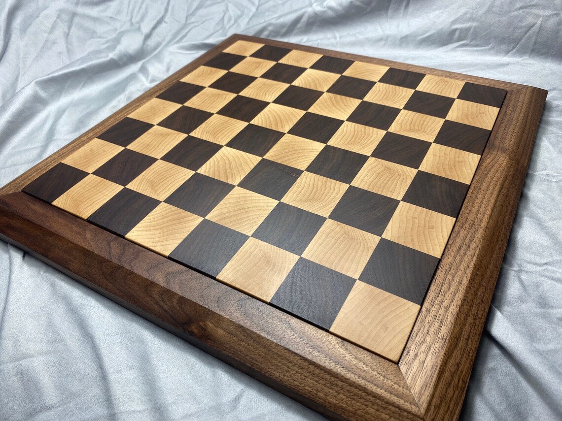 Handmade Walnut and Maple Chess Board: 14" Playing Area - Etsy