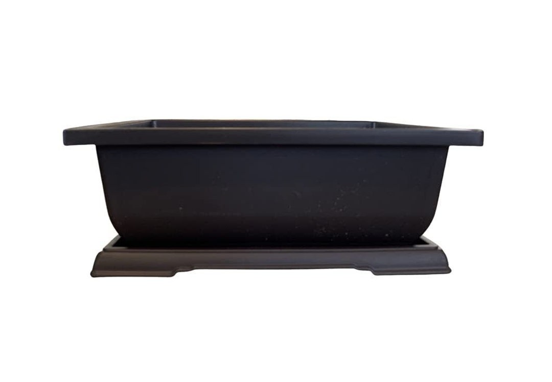 Large Bonsai Pot and Drip Tray - 11 Inch Rectangle Container With Tray ...
