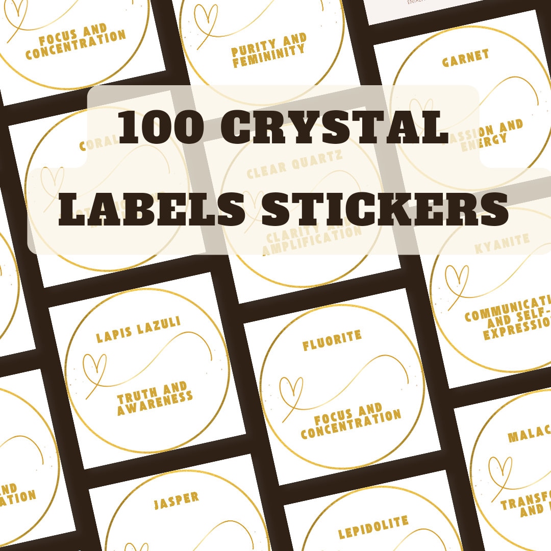 100 Crystal Circle Stickers/ Label Your Crystals/ Crystal Meanings ...