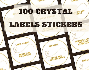 100 Crystal Circle Stickers/ Label Your Crystals/ Crystal Meanings ...
