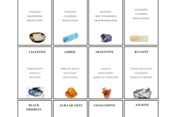 Crystal Chart/ Crystal Meaning PDF/ Crystal Cards - Etsy
