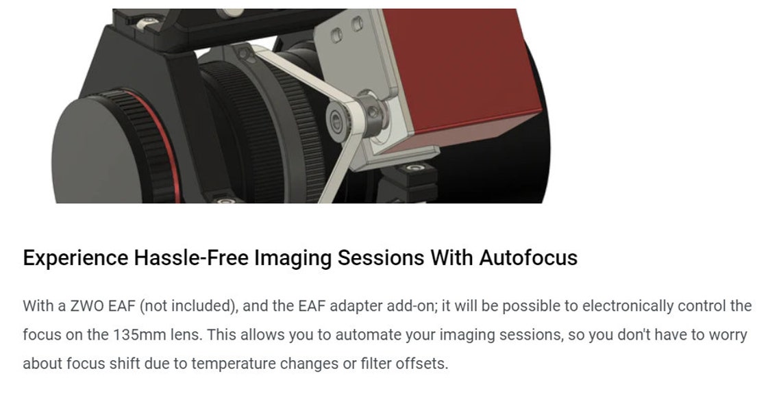 Astrodymium Ring System With ZWO EAF & ASIAIR Mount for - Etsy