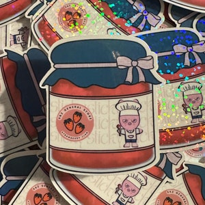 Dwaekki Strawberry JJAM Jar Sticker - Etsy