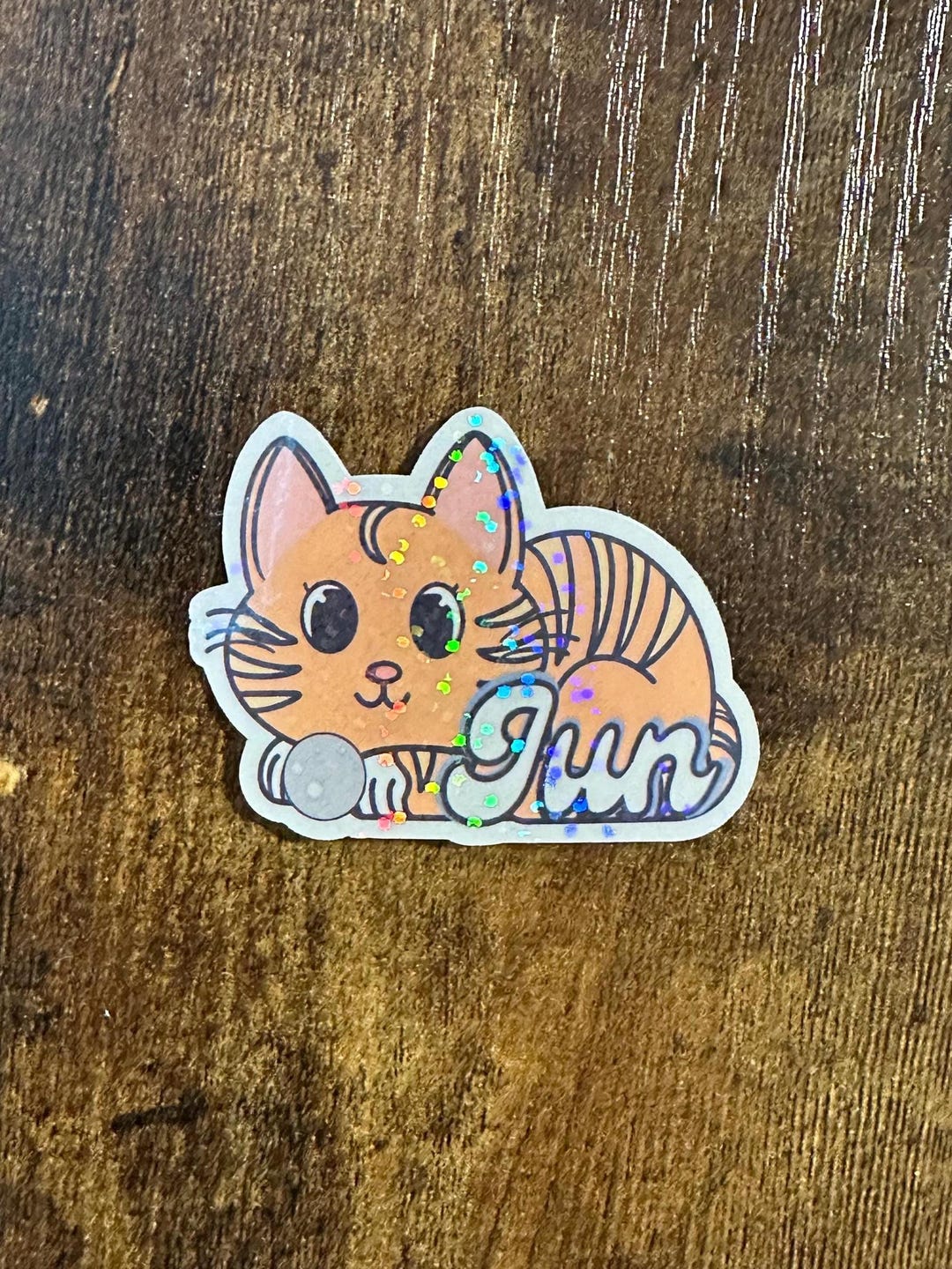 Meow-nlight Kitty - Jun Holographic Emoji Sticker - Etsy