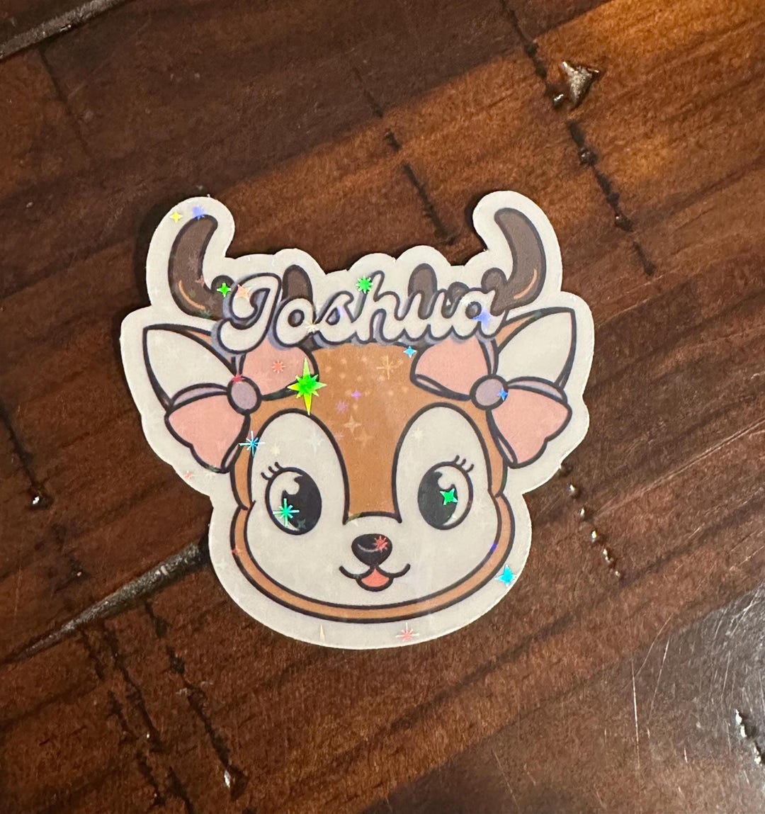 Dear Joshua - Deer Holographic Emoji Sticker - Etsy