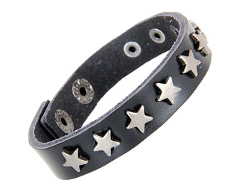 Mens Leather Star Bracelet - Etsy