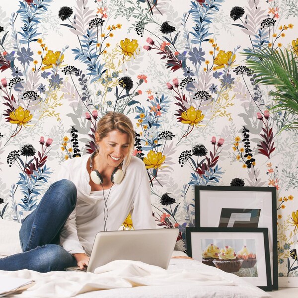 Wildflower Wallpaper - Etsy