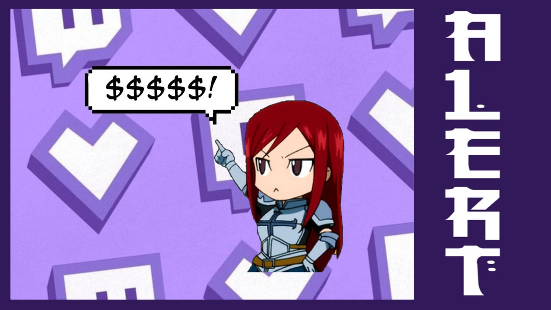 4 Pop Anime Girl Twitch Alertz - (follower, Sub, Tips, Bits) Pack - No ...
