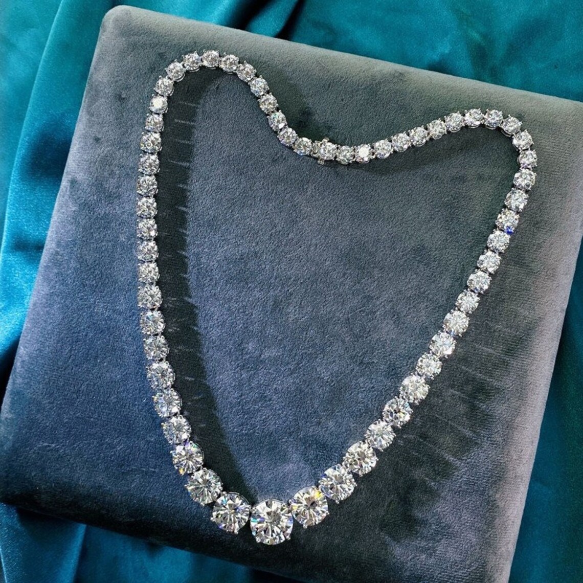 Created Diamond Tennis Necklace Lab Diamond Tennis Chain - Etsy