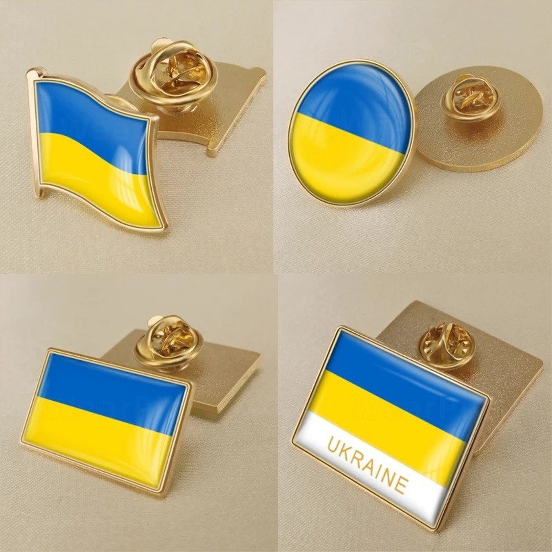 Ukraine Flag Lapel Pin Ukrainian Flag Badge Ukrainian - Etsy