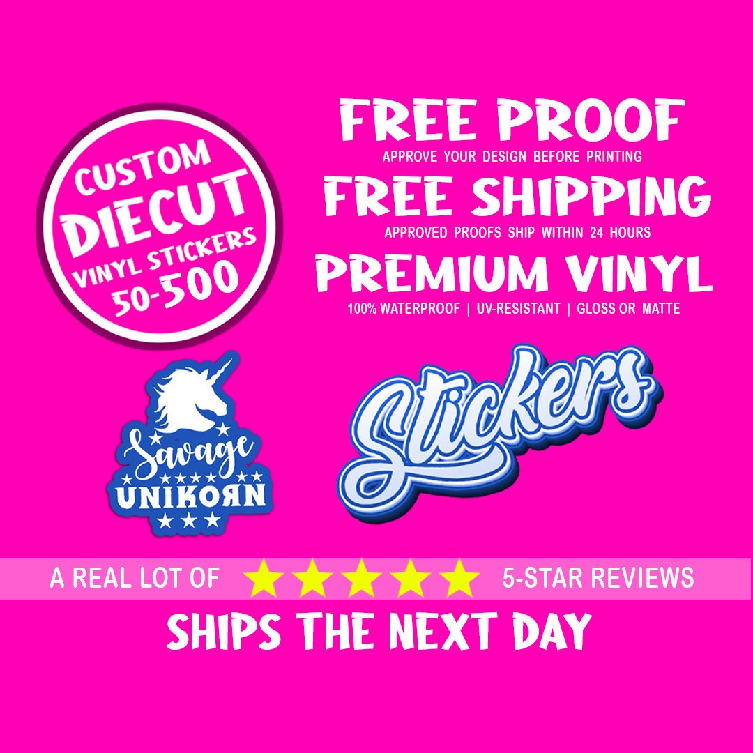 Custom Vinyl Waterproof Stickers | Cut to Any Shape | Custom Bulk ...