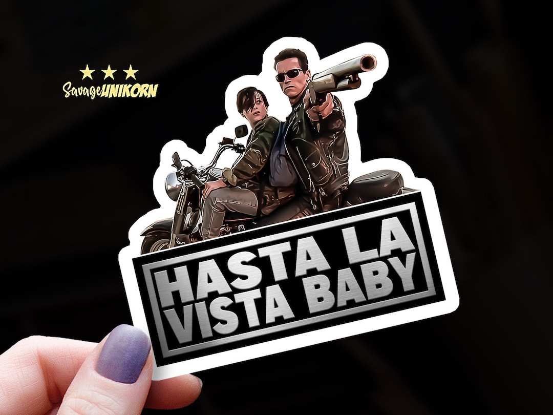 Arnold Schwarzenegger Terminator Sticker hasta La Vista Quote Laptop ...