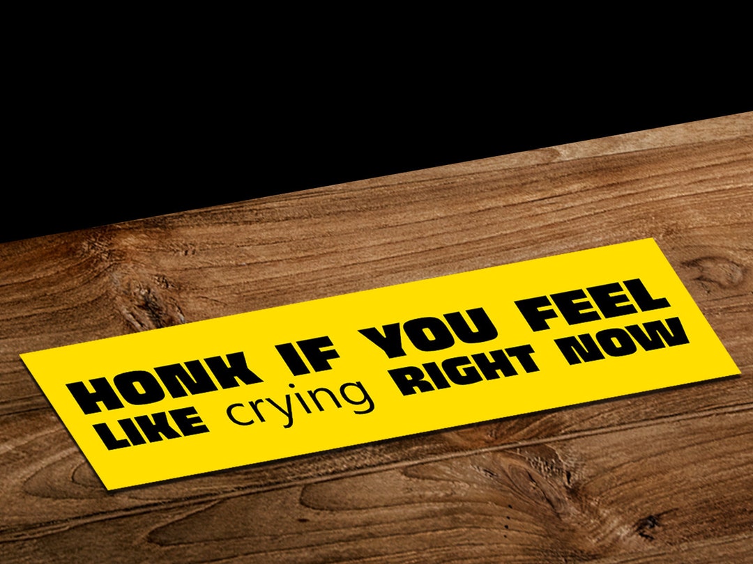 Seriously Serious "honk If You Feel Like Crying" Bumper Sticker ...