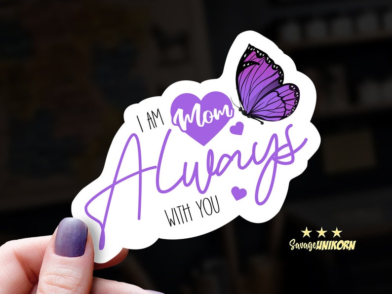Purple Butterfly Mom Remembrance Sticker: Waterproof Vinyl Decal - Etsy