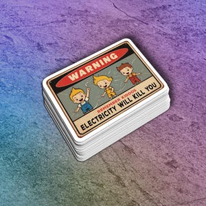 Electricity Will Kill You Warning Sign Sticker | Hazard Sticker ...