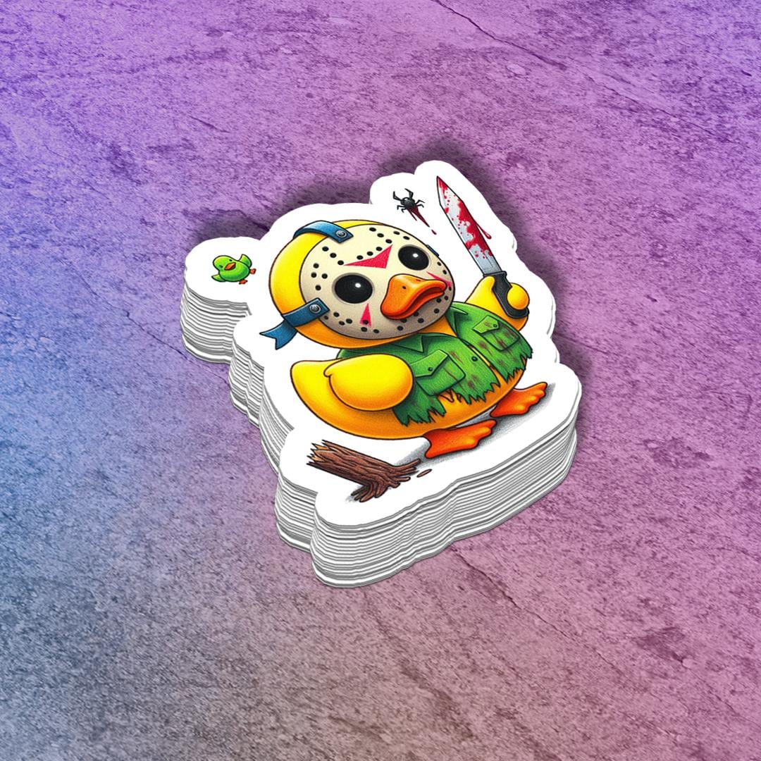 Rubber Duckie Slasher Sticker: Cute Duck Horror Movie Vinyl Decal ...