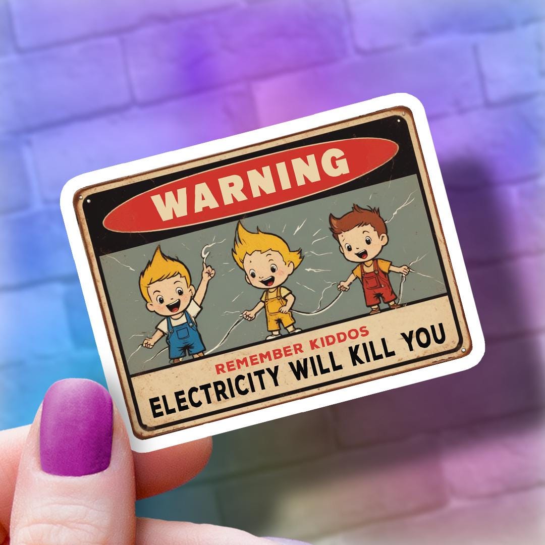 Electricity Will Kill You Warning Sign Sticker | Hazard Sticker ...
