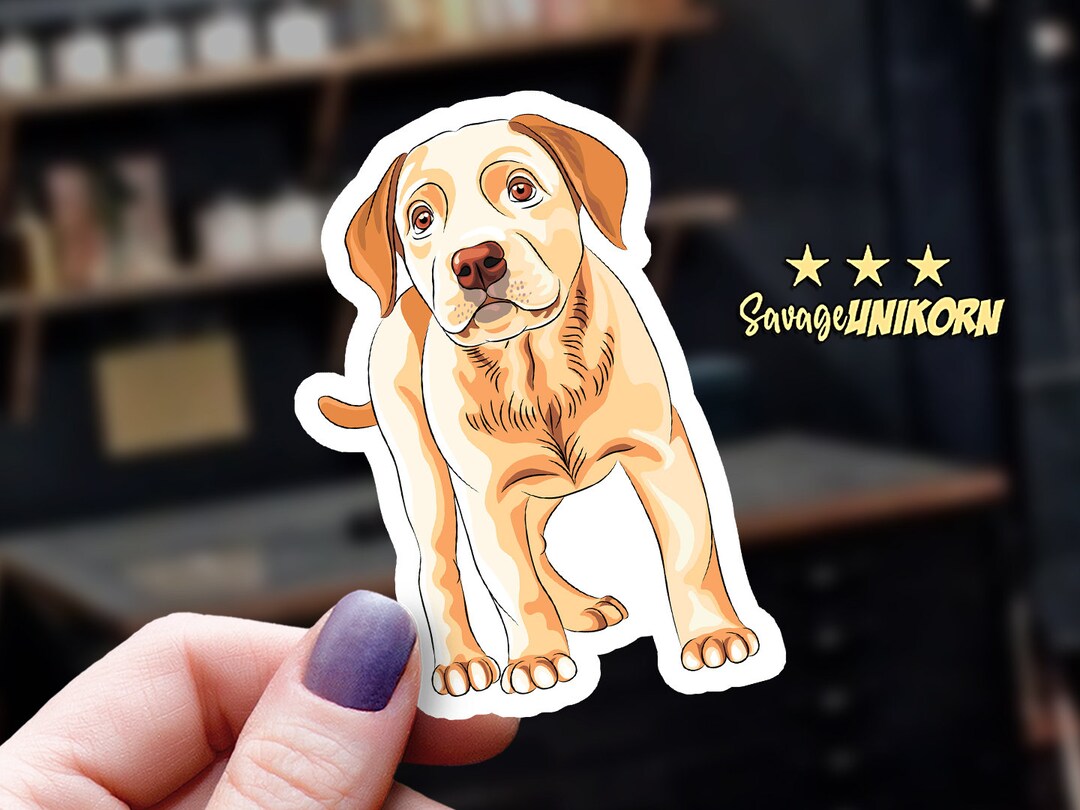Labrador Retriever Vinyl Sticker: Pet Dog Decal for Water Bottles ...
