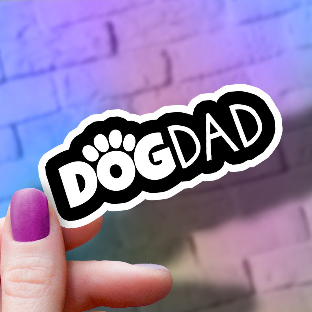 Dog Dad Paw Print Sticker | Pet Lover Vinyl Decal | Car Window Sticker ...