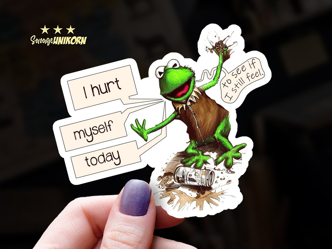 Muppet Frog NIN hurt Myself Today Sticker Johnny Cash Rock Music Decal ...