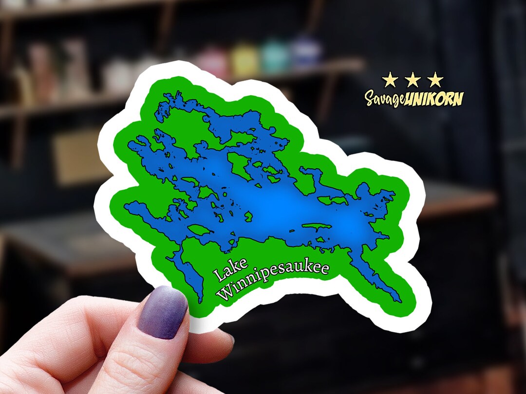 Lake Winnipesaukee Sticker | Watercolor Winni Lake Design | Vinyl Lake ...
