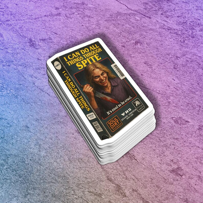 Vintage VHS Sticker: "i Can Do All Things Through Spite" Vinyl Decal ...