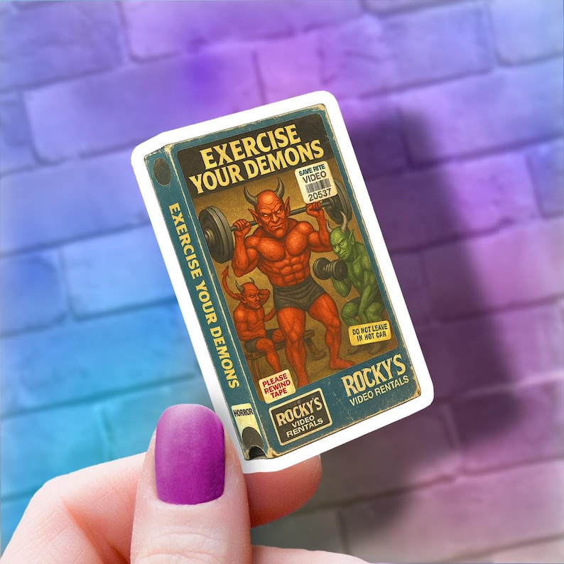 Exercise You Demons Vinyl Sticker: Retro VHS Horror Movie Decal for ...