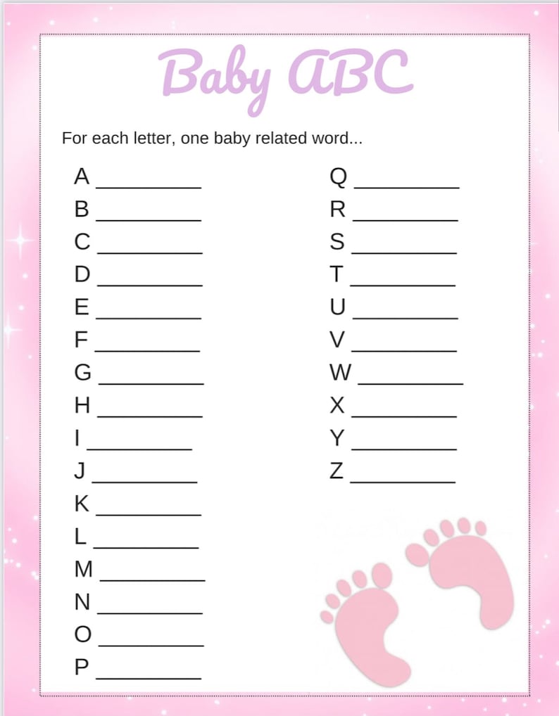 Girl Baby Shower Games - Etsy