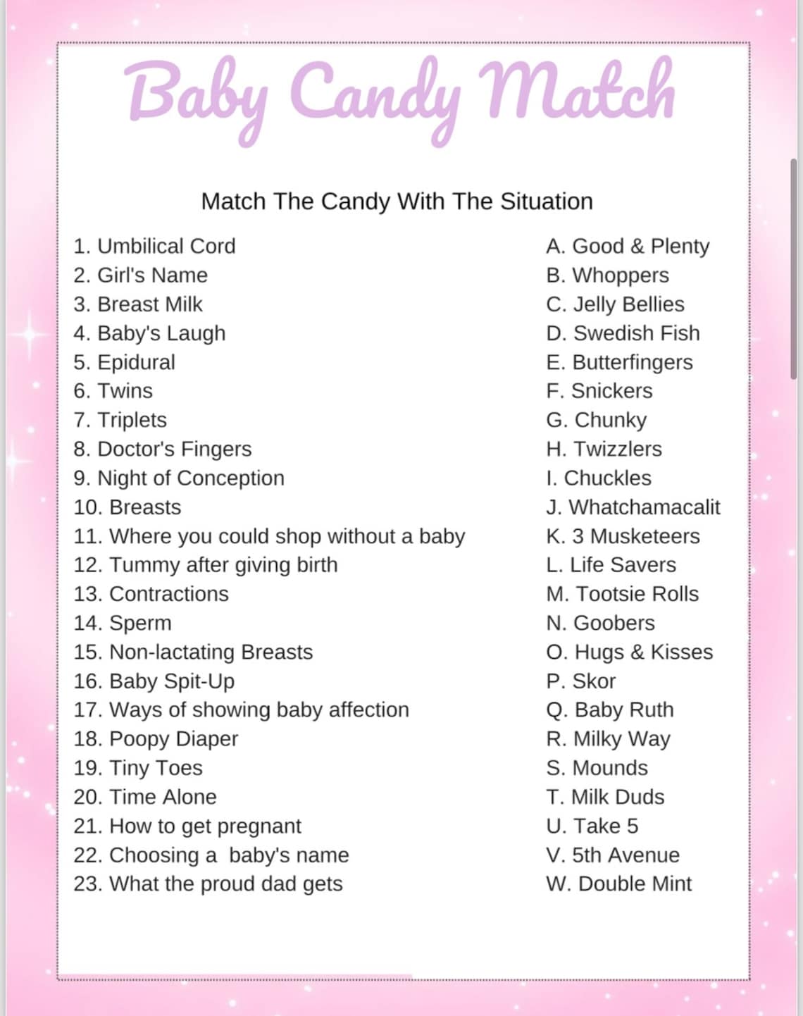 Girl Baby Shower Games - Etsy
