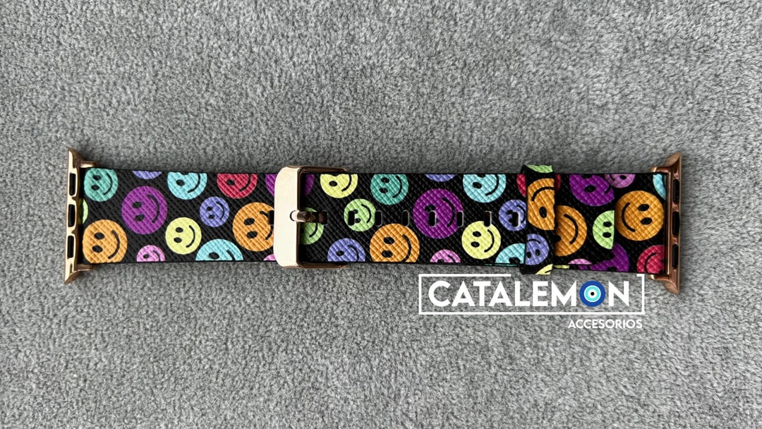 Happy Face Multi Color Apple Watch Band - Etsy