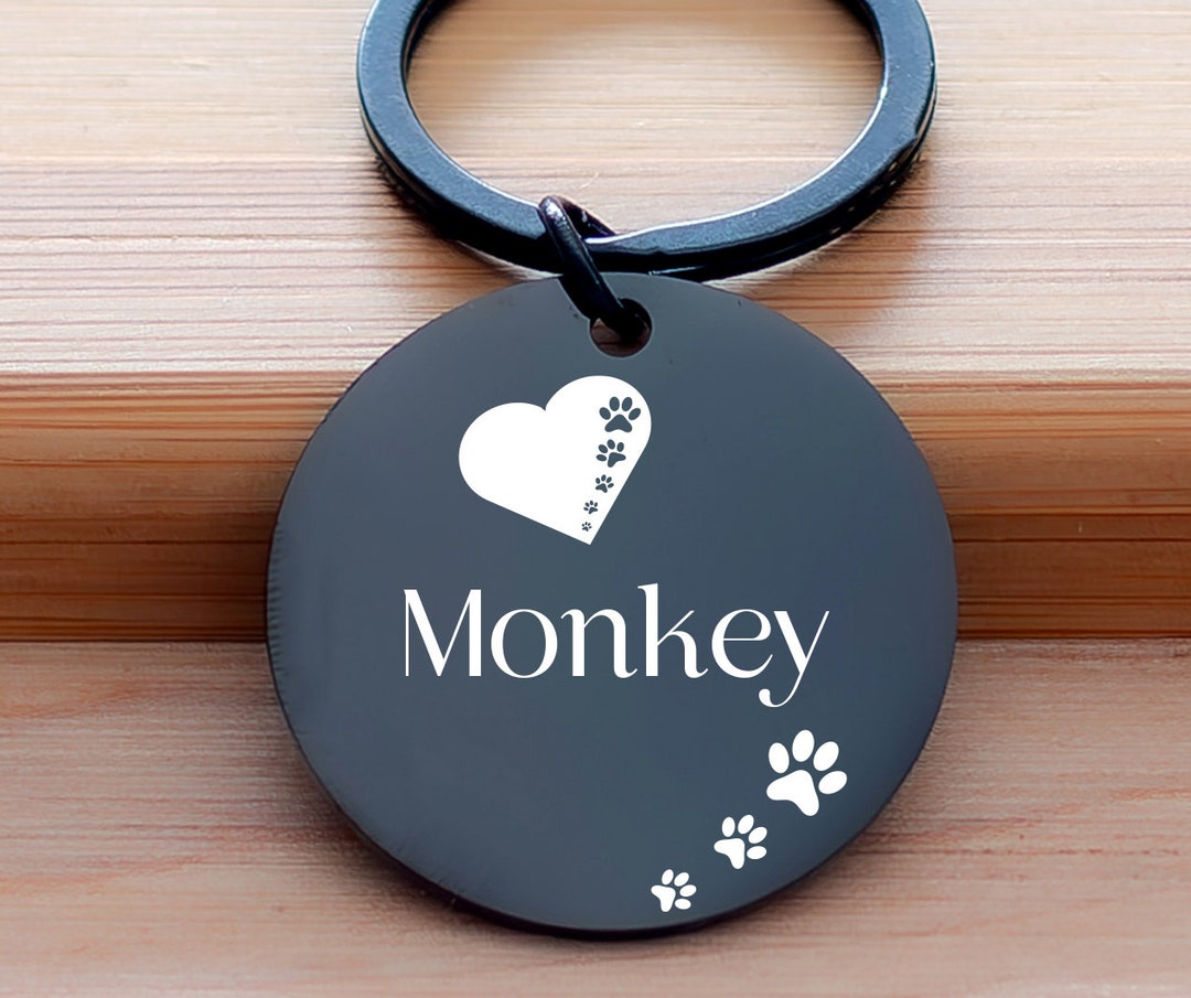 High-quality Dog ID Tags, Round Dog Tags Black, Personalized Tag, Dog ...