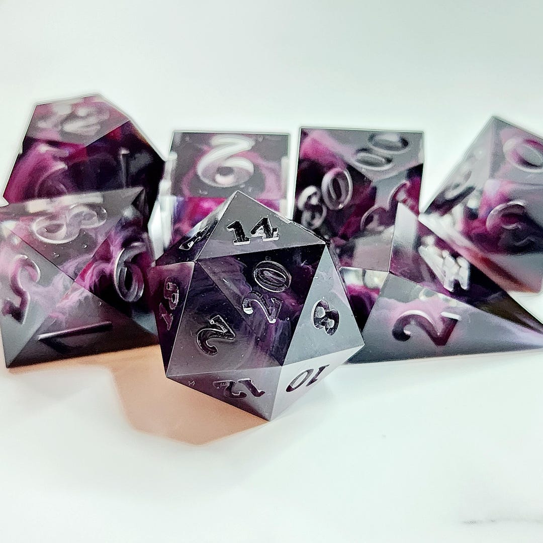 7 Piece Dice Finish Your Own Dice Kit: Blush Swirl - Etsy