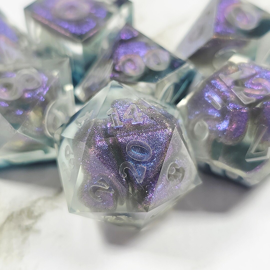 7 Piece Dice Finish Your Own Dice Kit: Event Horizon (purple/blue) - Etsy