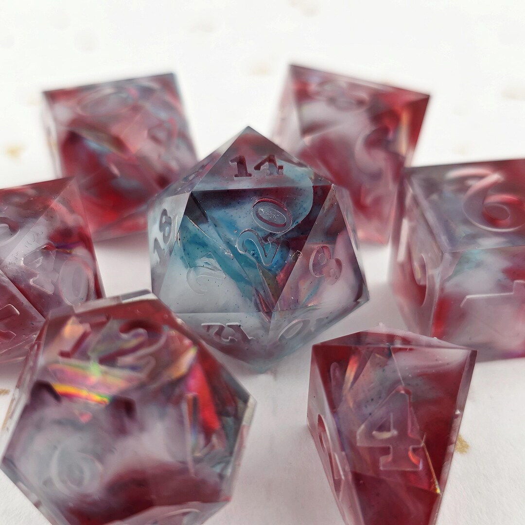 7 Piece Dice Finish Your Own Dice Kit: Red Sky at Night - Etsy