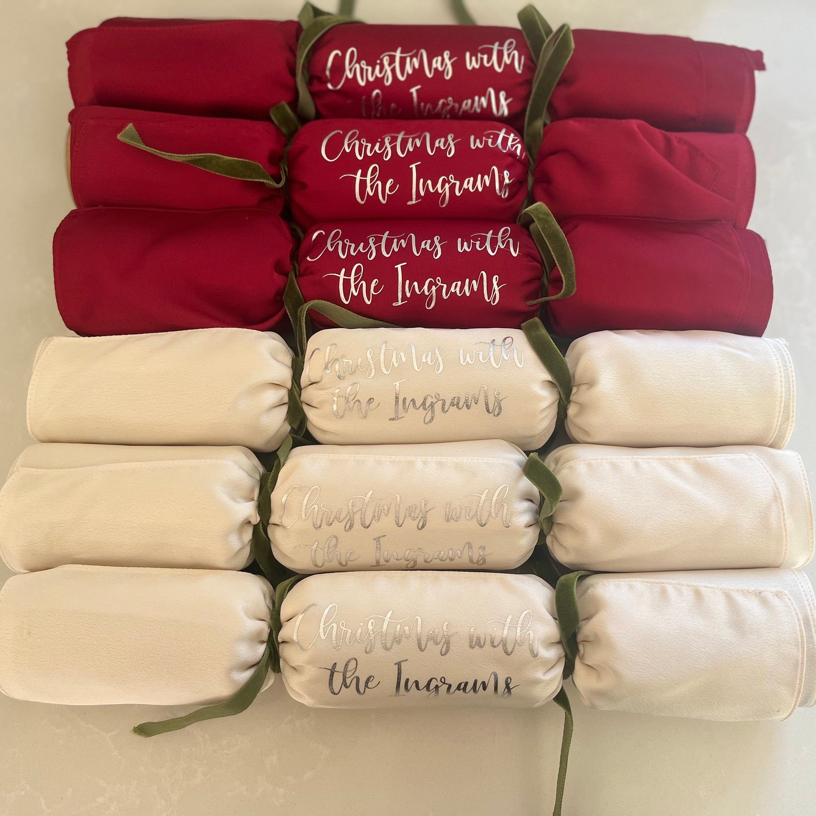 Fabric Crackers Christmas, Xmas Personalised Table Crackers, Made for ...