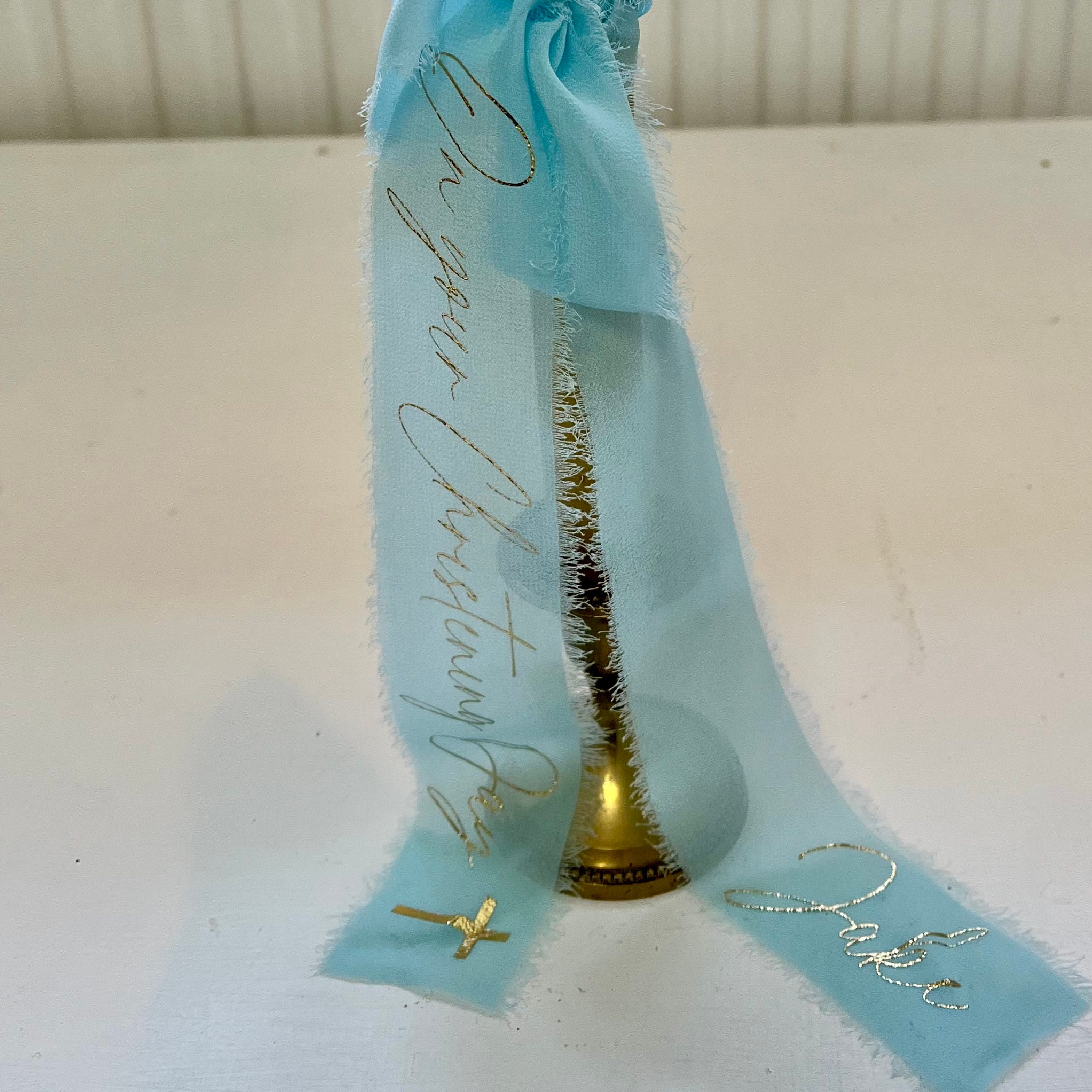 Ribbon for Candle Christening/ Baptism Ribbon Personalised Keepsake ...