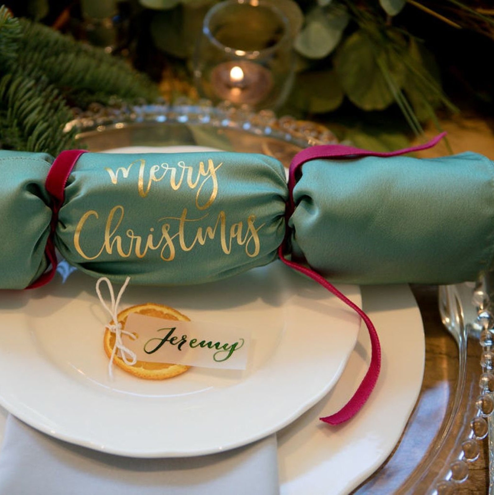 Fabric Crackers Christmas, Xmas Personalised Table Crackers, Made for ...