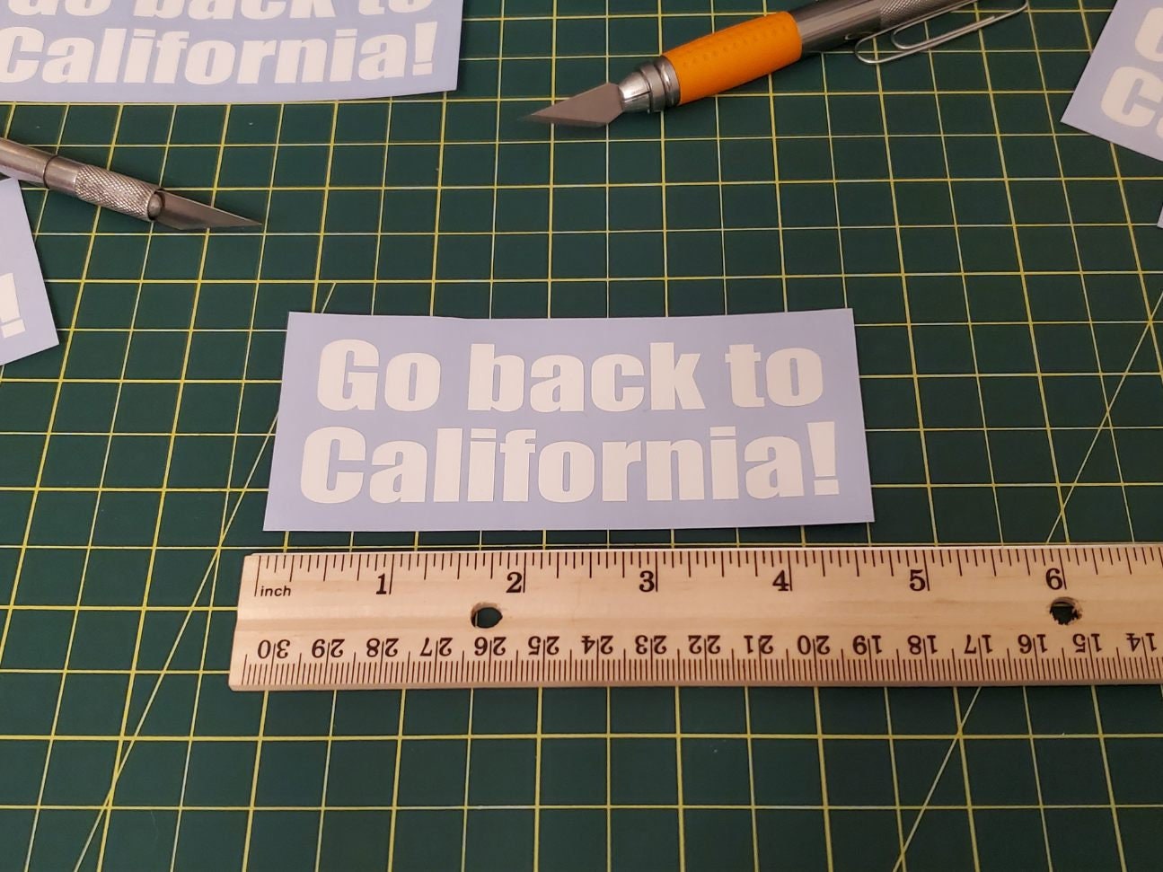 Go Back to California | Decal | 1.5 in X 4.25 in | Premium Vinyl | Car ...