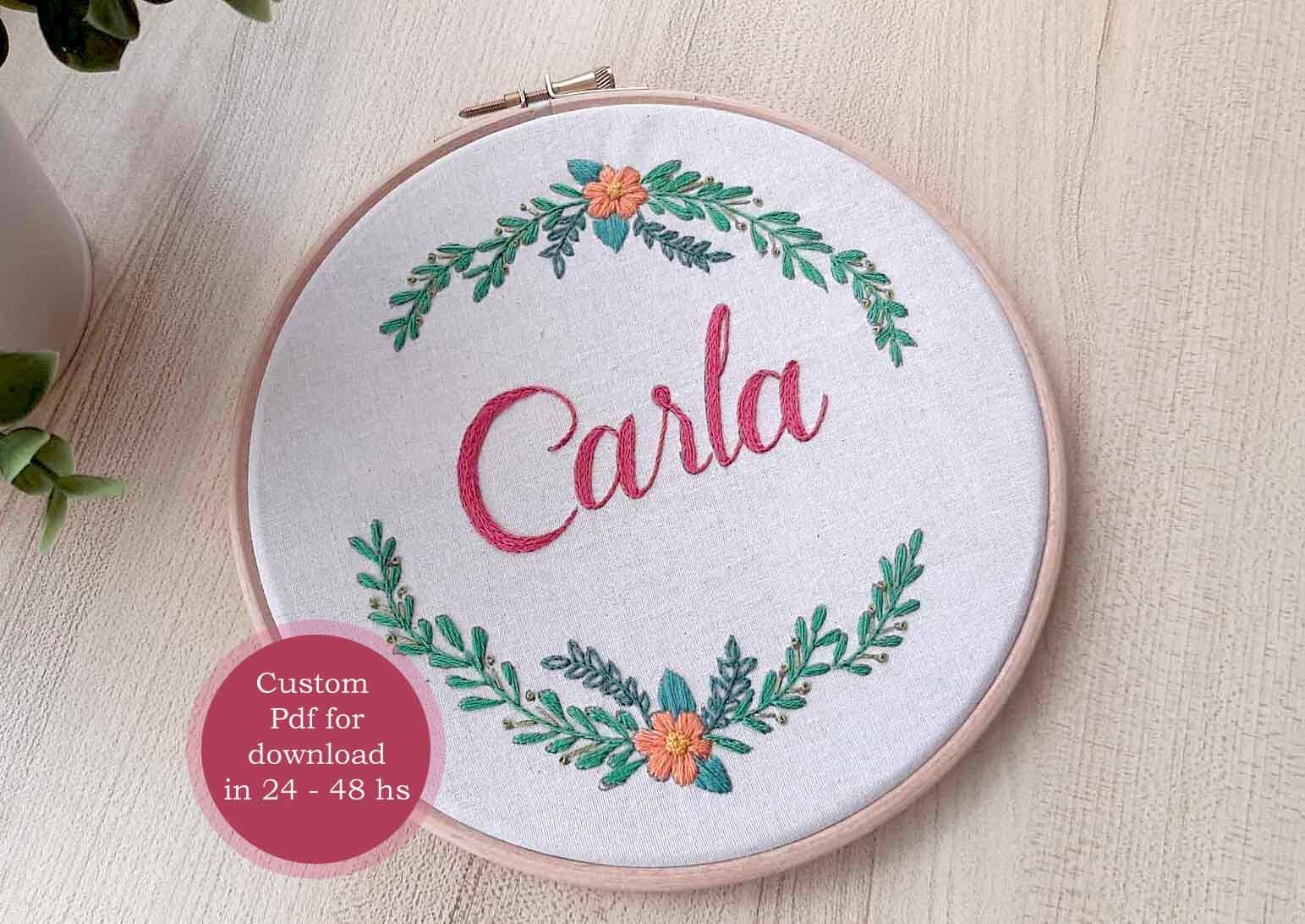 Custom Hand Embroidery Pdf Pattern Personalised Embroidery Floral ...