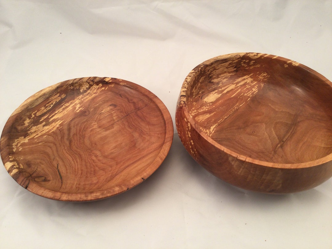 Spalted Apple Bowl and Platter - Etsy
