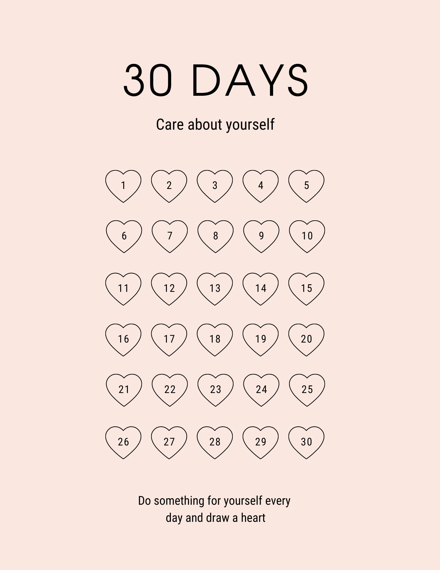30 Day Self Love Challenge, Printable, Digital - Etsy