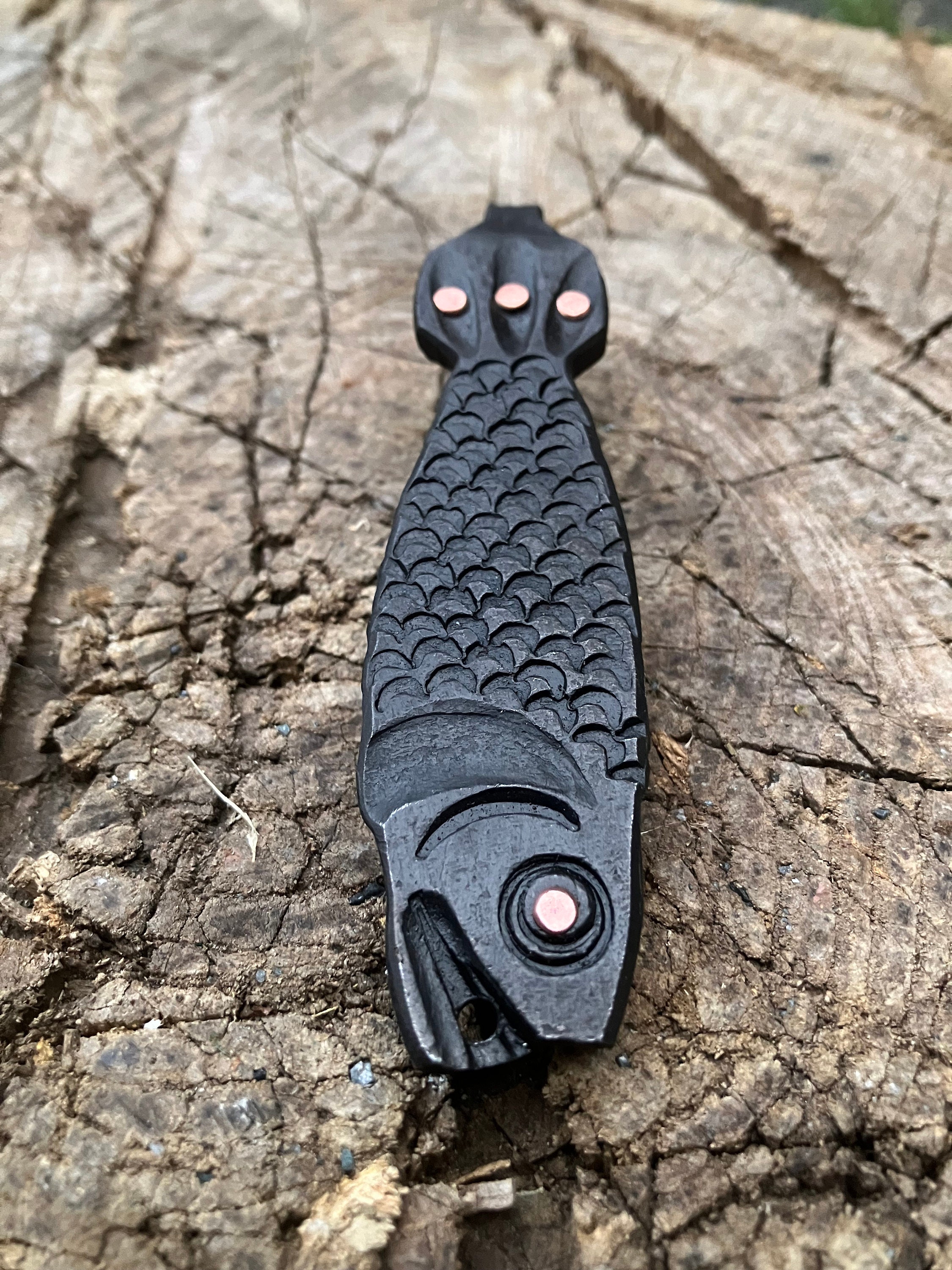 Forged Fish Keychain Belt Hook - Etsy