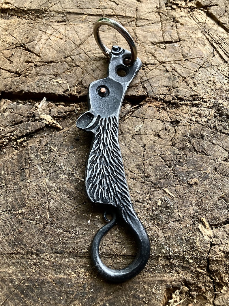 Forged Wolf Head Belt Key Holder - Etsy