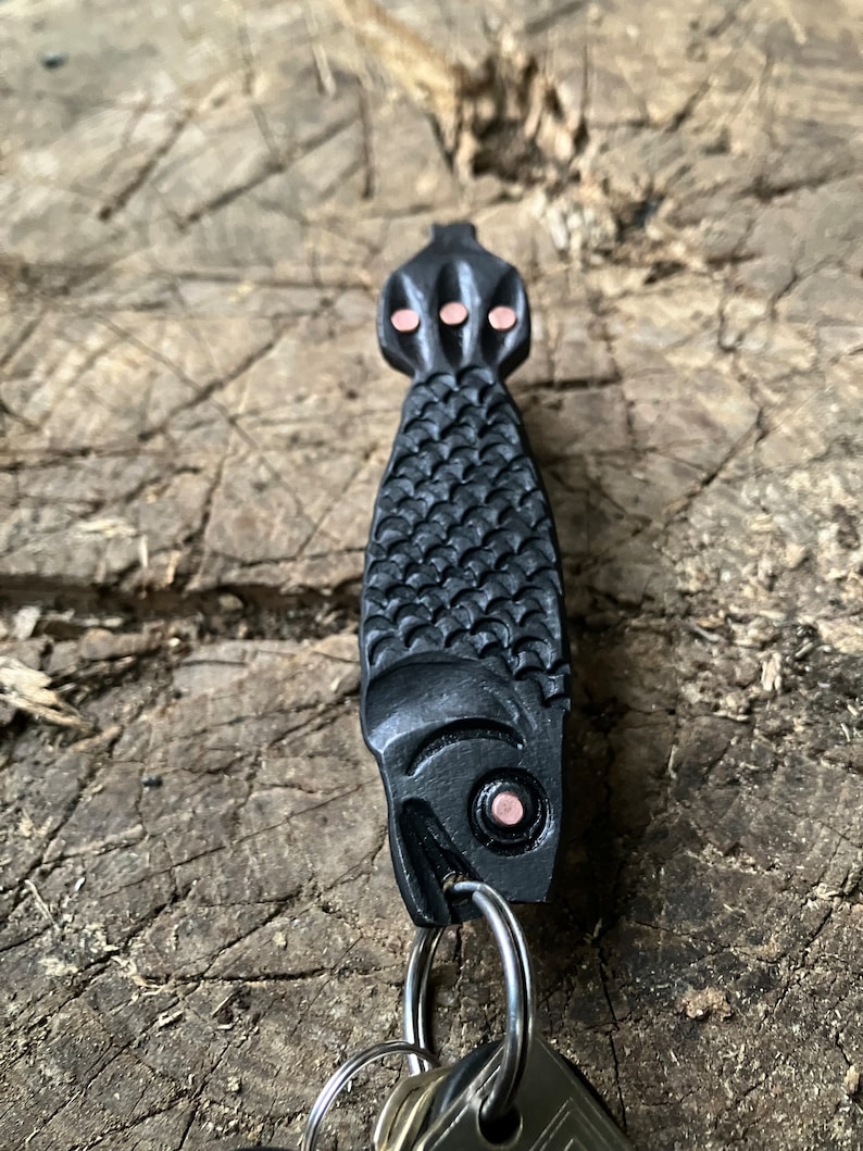 Forged Fish Keychain Belt Hook - Etsy
