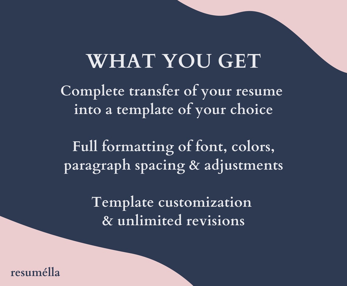 Resume Template Fill-in Service, 1 Page Resume Template With Cover ...