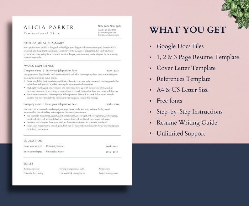 ATS Friendly Resume Template for Google Docs, ATS Resume Template ...